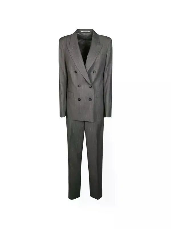 Tagliatore Cutter Sequin-embellished Pinstripe Suit