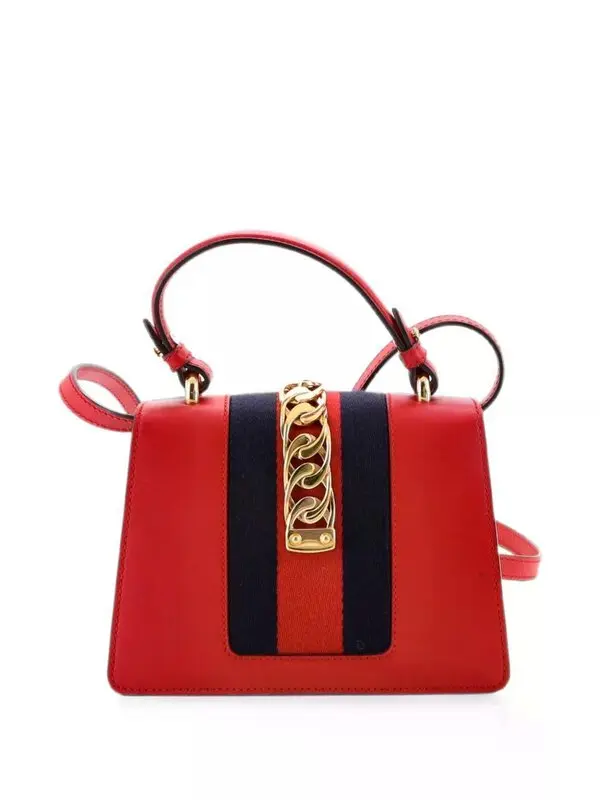 Gucci Sylvie Top Handle Bag Leather Mini Satchel
