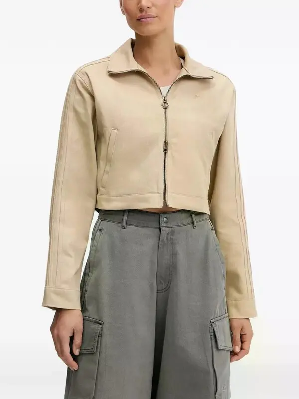 Adidas Firebird Twill Crop Track Top - Neutrals