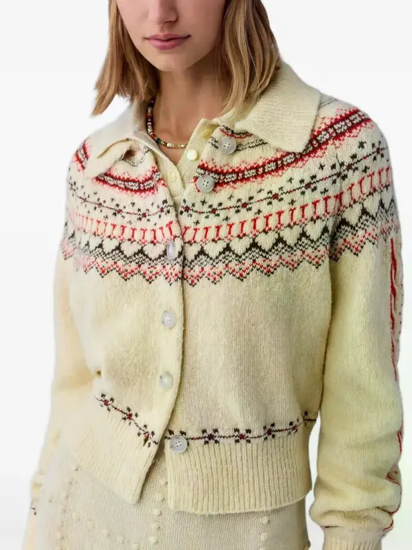 Guest In Residence Fair Isle-style Knit Cardigan