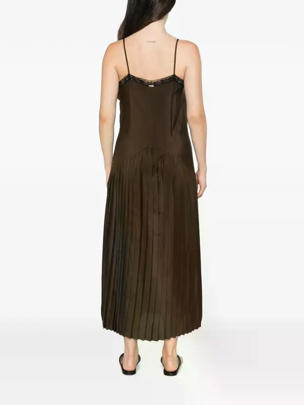 TWINSET Lace-trim Pleated Midi Dress