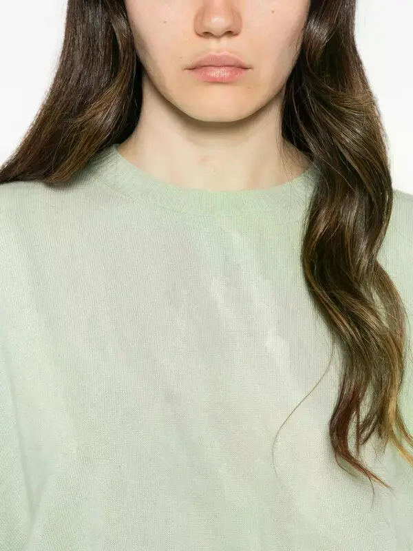 TWINSET Crew Neck Long Sleeve Sweatshirt With Ribbed Trim