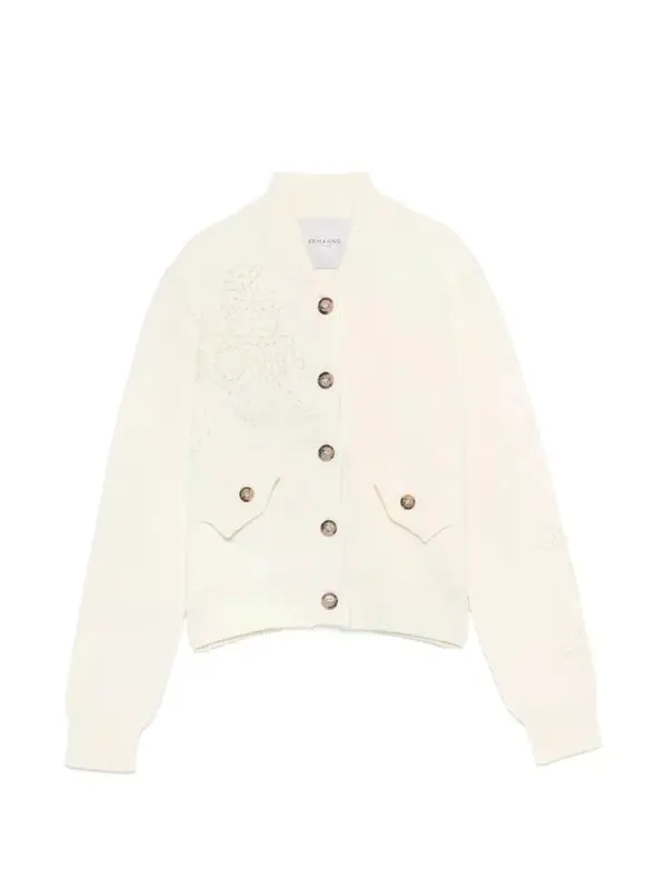 ERMANNO FIRENZE Crochet Patch Button-up Cardigan