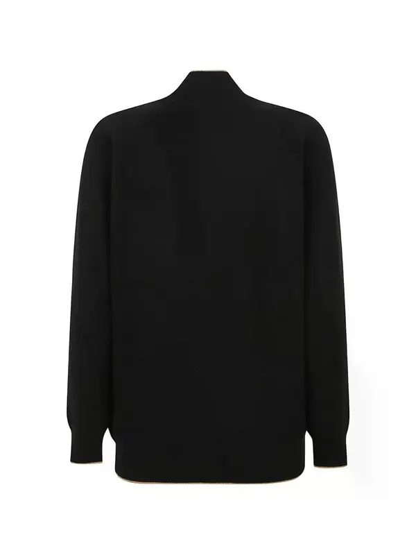 Kiton Contrast Trim Zip-up Cardigan
