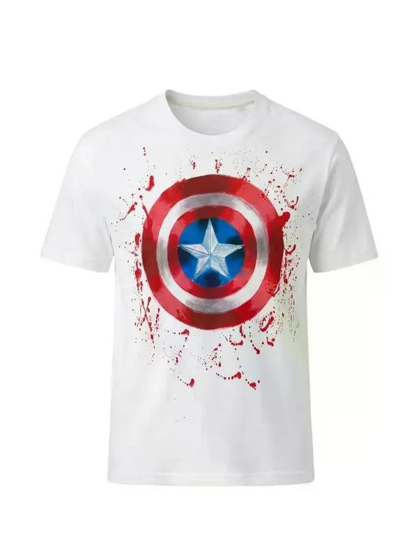 NOT PRINTED X Marvel Captain America Graphic-print Crew-neck T-shirt