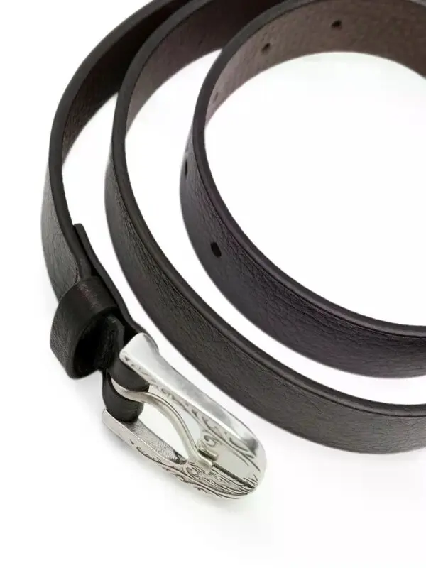 Orciani Engraved-buckle Leather Belt