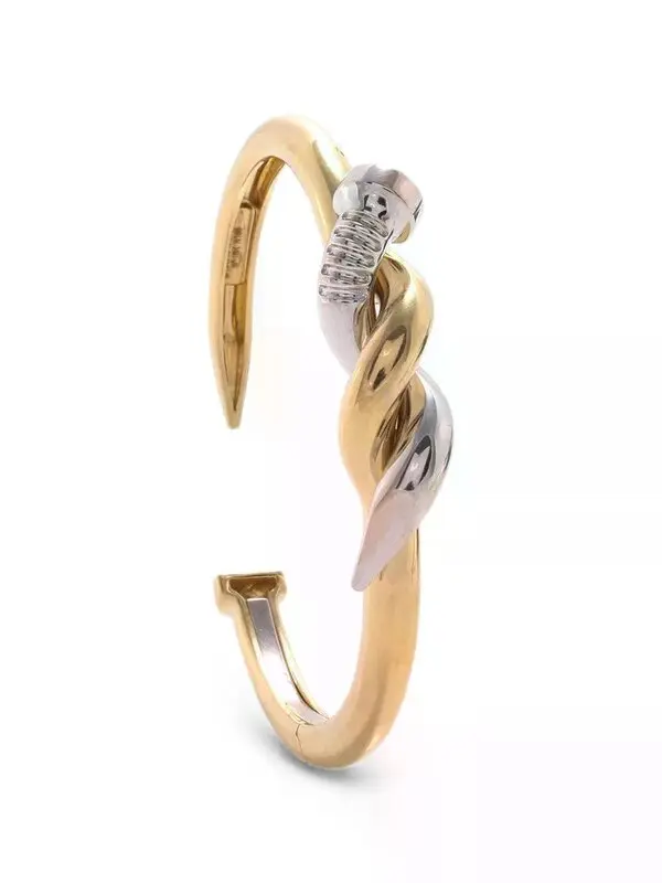 David Webb Twisted Nail Two-tone Cuff Bracelet