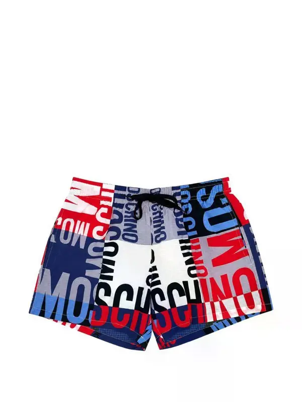Moschino Print Drawstring Swim Shorts - White