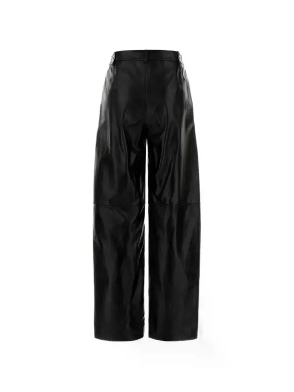 MMC STUDIO Legno Leather Wide Leg Trousers