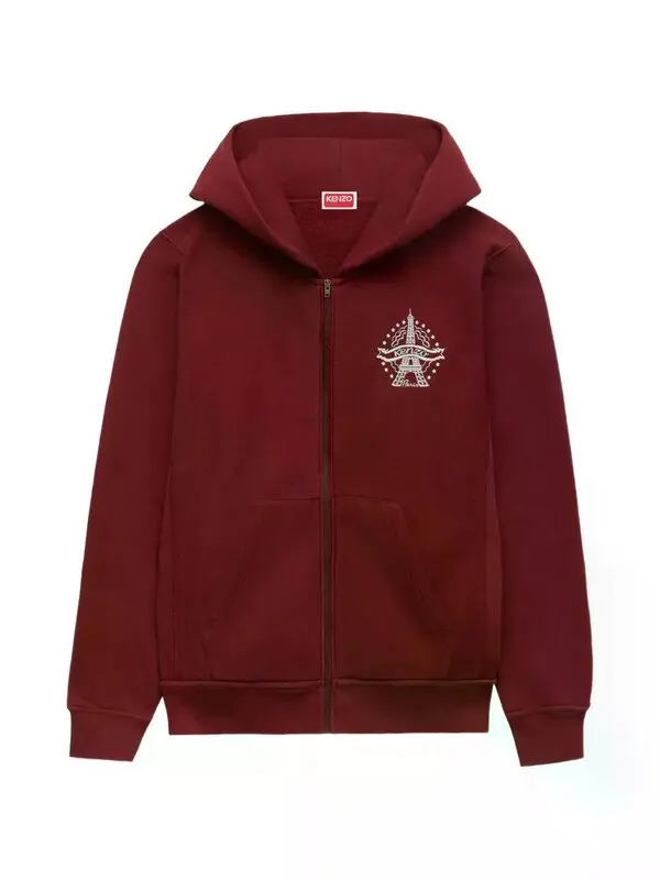 Kenzo Eiffel Tower Embroidered Zip-up Hoodie