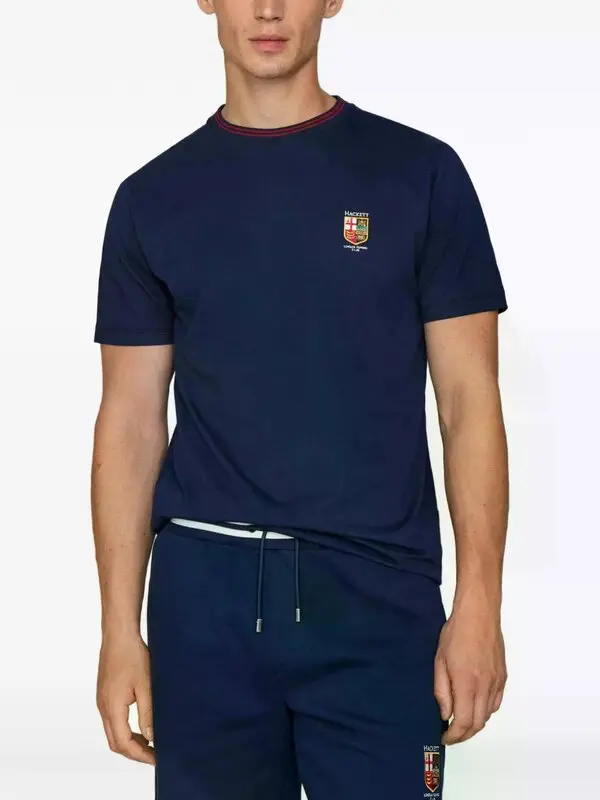 HACKETT LONDON Embroidered-crest T-shirt