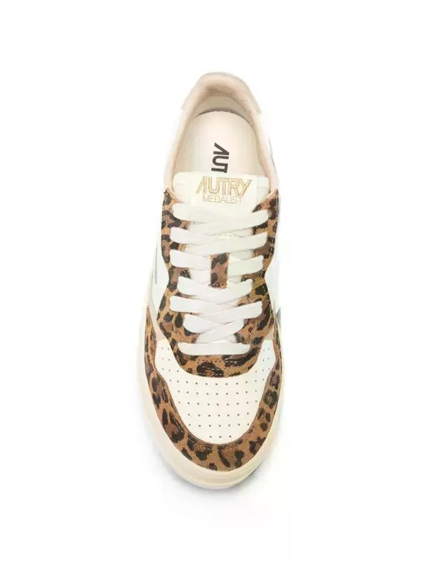 AUTRY Medalist Leopard-print Leather Sneakers