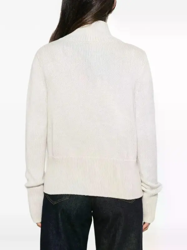 HUGENBERG Ribbed-knit High-neck Cardigan