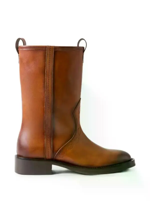 Claudie Pierlot Leather Mid Calf Boots