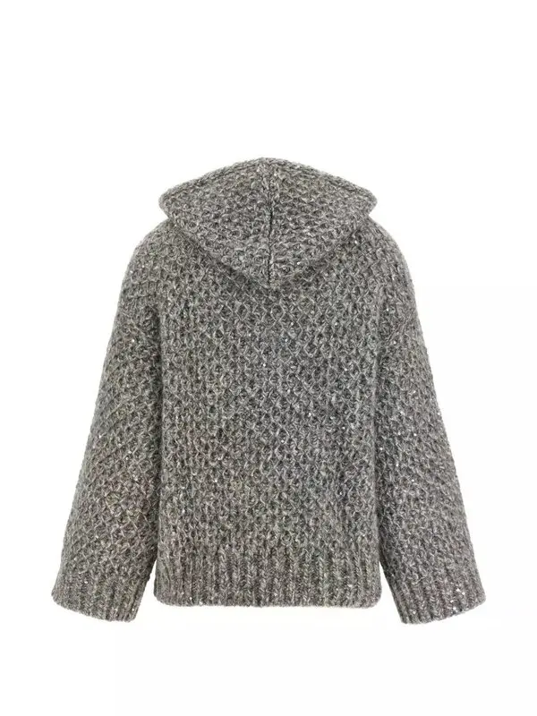 Peserico Sequin-embellished Hooded Cardigan