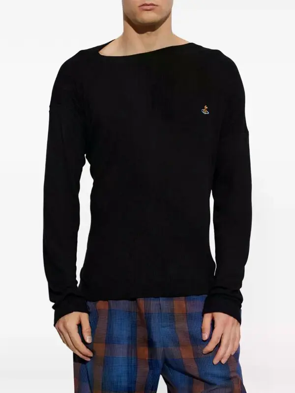 VIVIENNE WESTWOOD Orb-embroidered Asymmetric Sweater