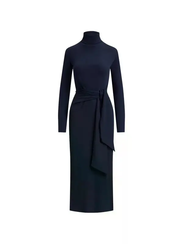 Ralph Lauren Tie-front Turtleneck Midi Dress