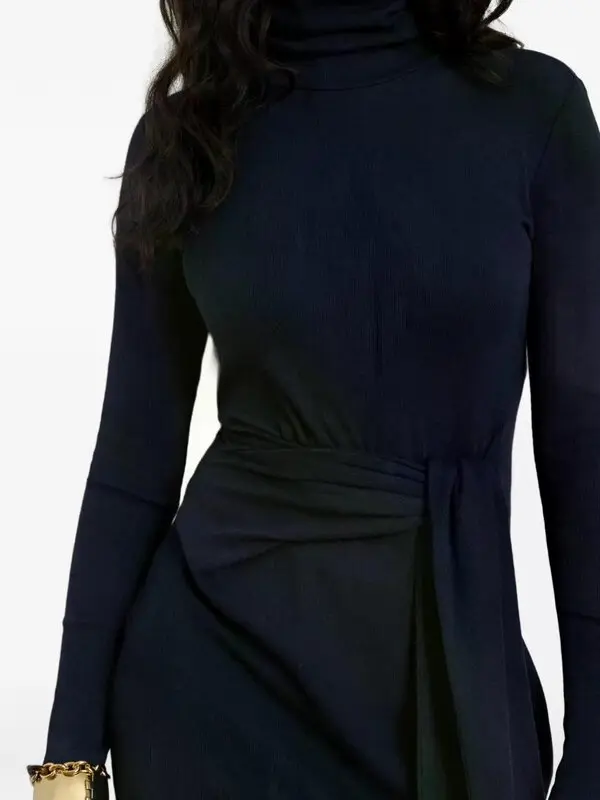 Ralph Lauren Tie-front Turtleneck Midi Dress