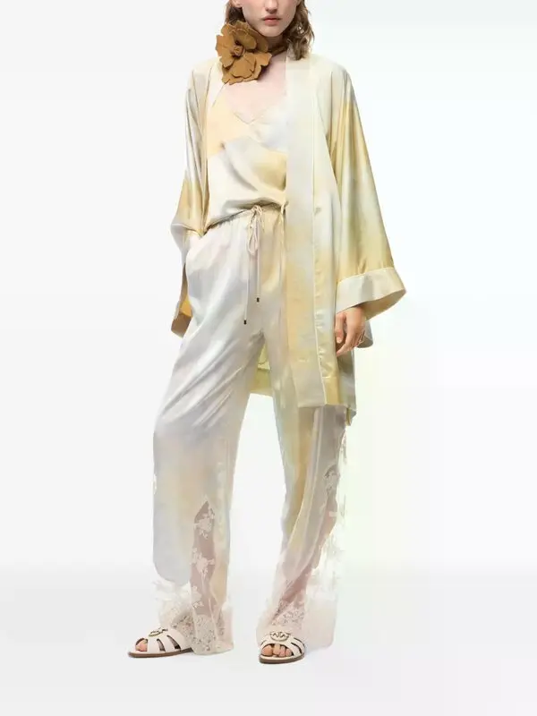 Pinko Gradient Satin Kimono With Belt