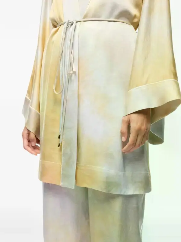 Pinko Gradient Satin Kimono With Belt