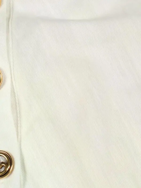 Gucci 2000s Striped Trim Shirt Dress - White
