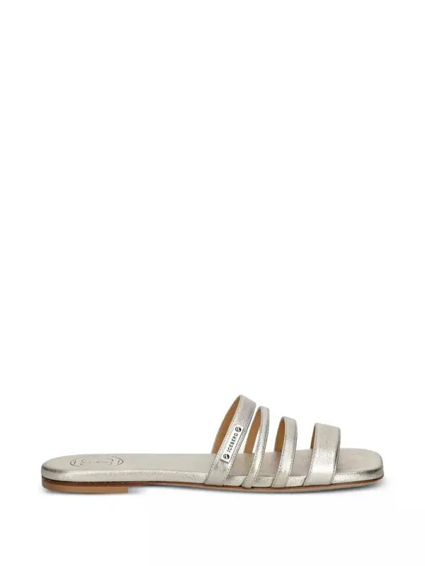 Iceberg Metallic Multi-strap Flat Sandals - Silver