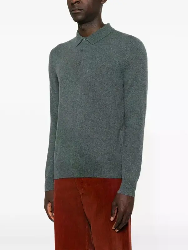 Eric Bompard Long-sleeve Button-placket Polo Shirt