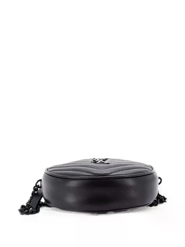 Saint Laurent Vinyle Round Camera Bag Matelasse Chevron Leather Crossbody Bag