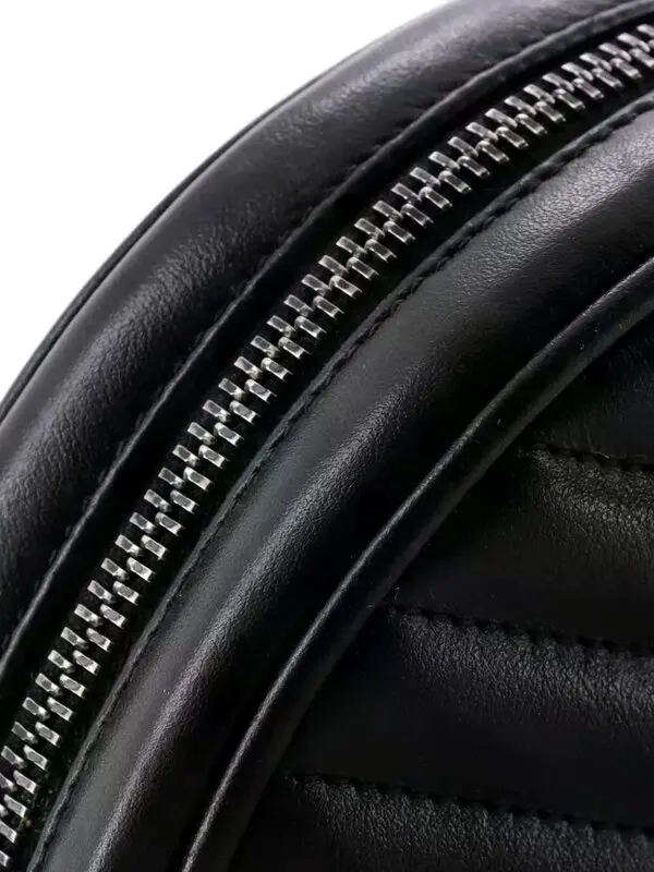 Saint Laurent Vinyle Round Camera Bag Matelasse Chevron Leather Crossbody Bag