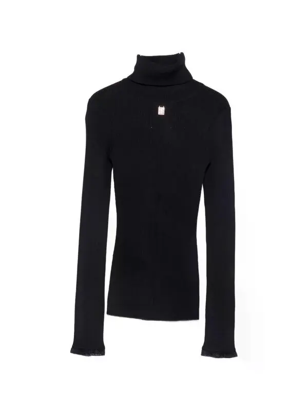Elisabetta Franchi Logo-plaque Roll-neck Sweater - Blue