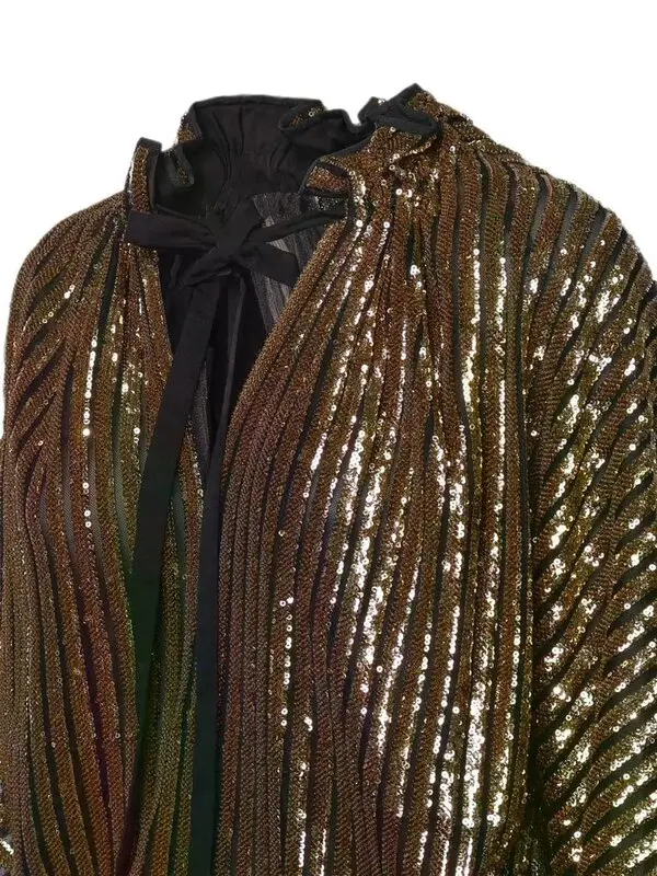 GENNY Sequin-embellished Ruffled Blouse