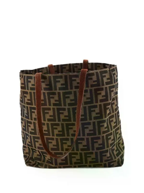 Fendi Shopping Zucca Coated Canvas Medium Tote Bag - Brown