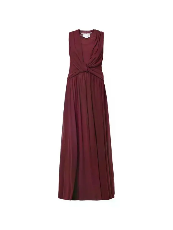 GENNY Maxi Twist-detail Cape Dress