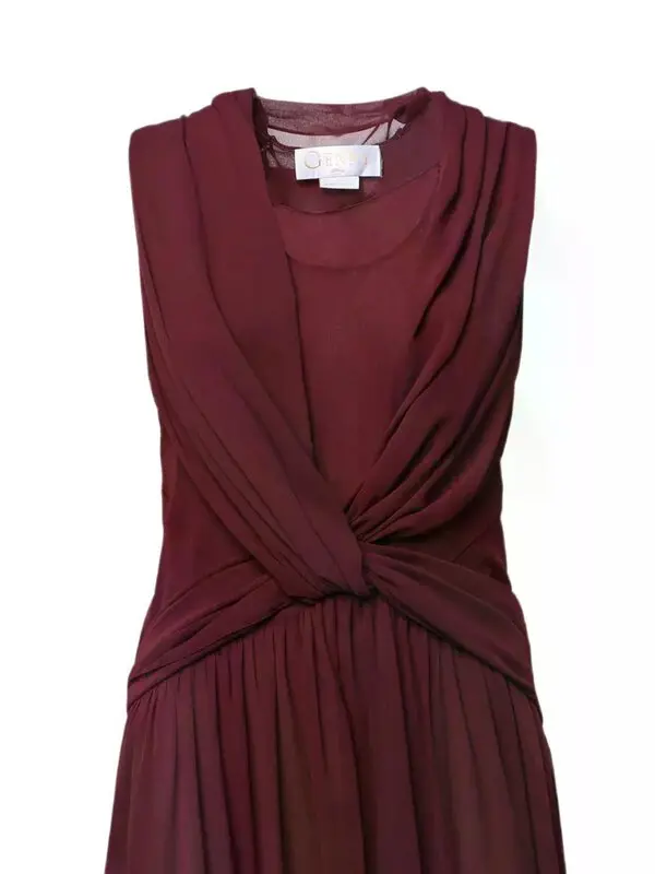 GENNY Maxi Twist-detail Cape Dress