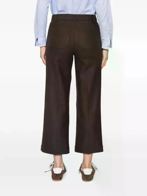MAISON123 Melina Pinstripe-pattern Cropped Trousers