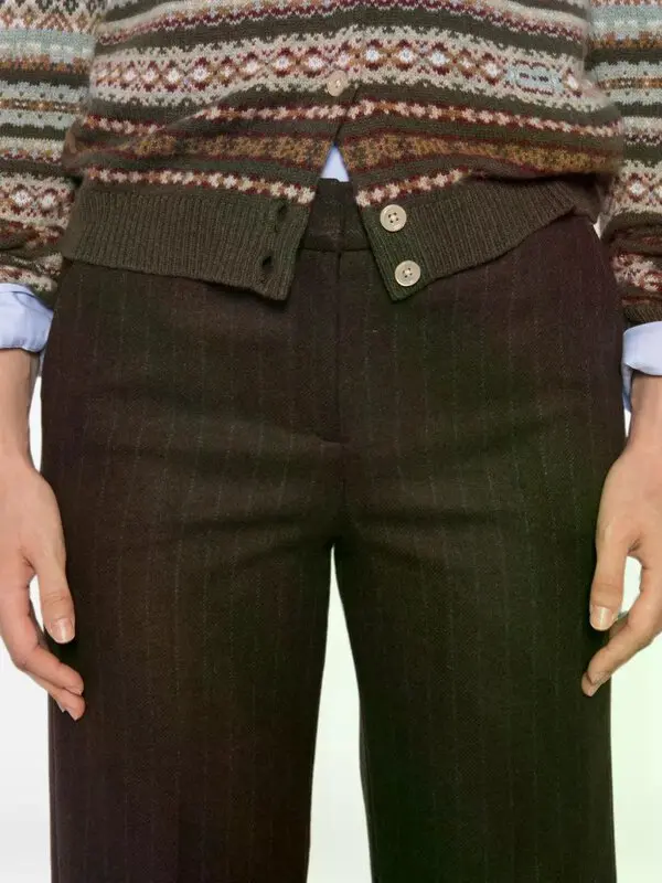 MAISON123 Melina Pinstripe-pattern Cropped Trousers
