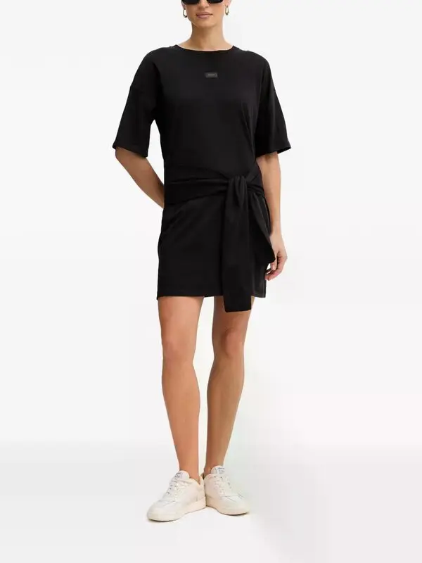 Armani Exchange Tie-waist Logo-patch Mini Dress