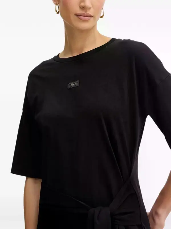 Armani Exchange Tie-waist Logo-patch Mini Dress