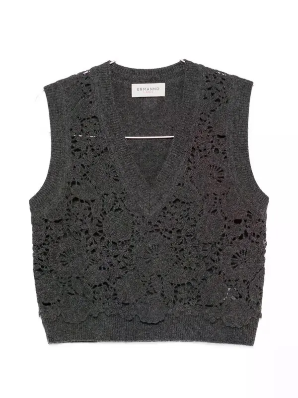 ERMANNO FIRENZE Floral-lace Gilet