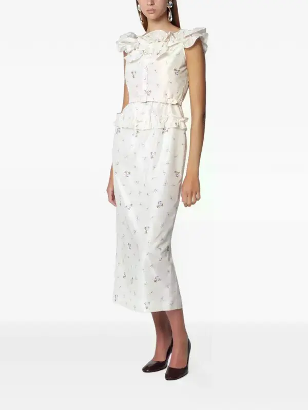 Alessandra Rich Ruffled Floral-print Dress