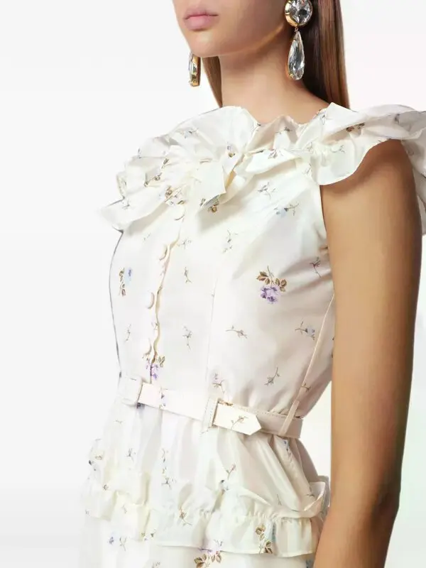 Alessandra Rich Ruffled Floral-print Dress