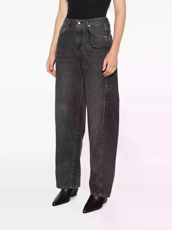 ERMANNO FIRENZE Chain-link Wide-leg Jeans