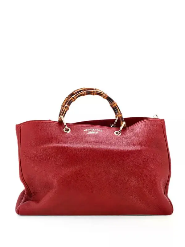 Gucci Bamboo Shopper Leather Large Tote Bag