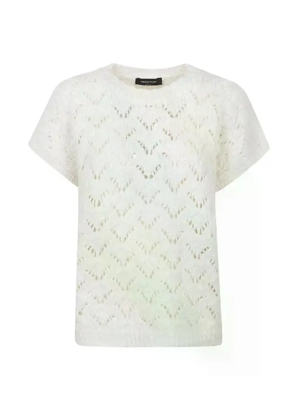 Fabiana Filippi Sequin-embellished Open-knit Top