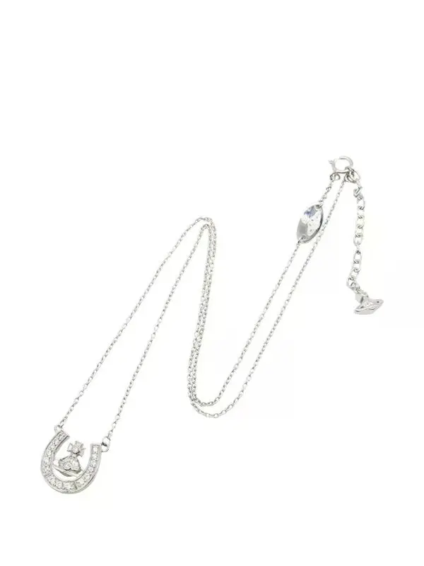 VIVIENNE WESTWOOD Tone Horseshoe Pendant Necklace With Crystal Embellishment - Silver