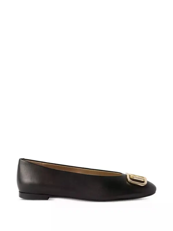 Furla Amelie Ballerinas In Smooth Leather With Gold-tone Logo