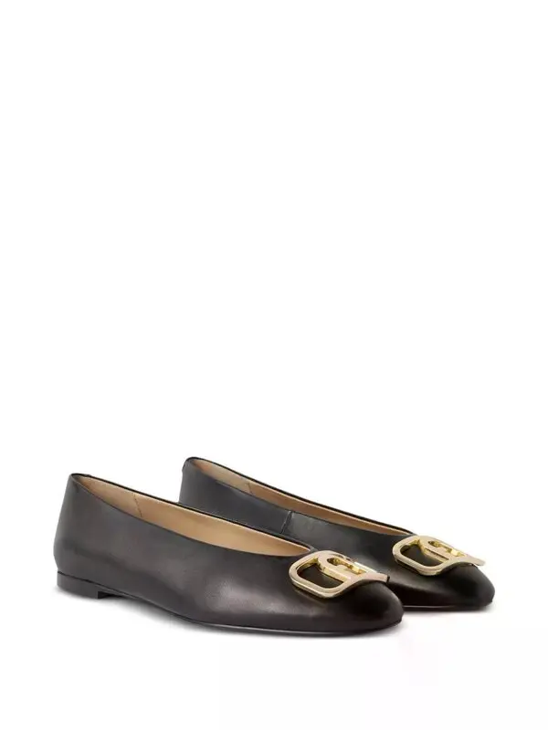 Furla Amelie Ballerinas In Smooth Leather With Gold-tone Logo