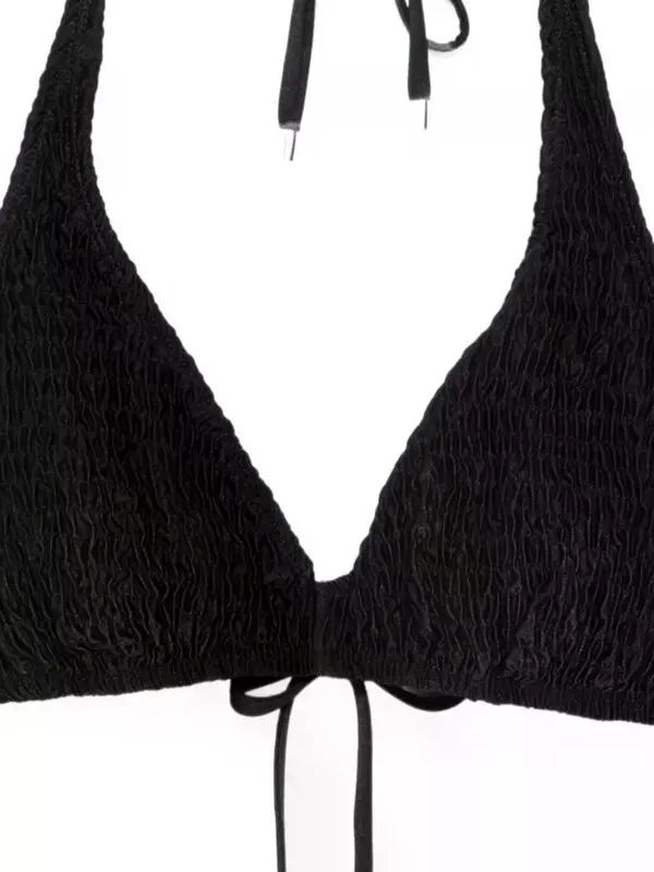 Emporio Armani Smocked Halterneck Bikini Top