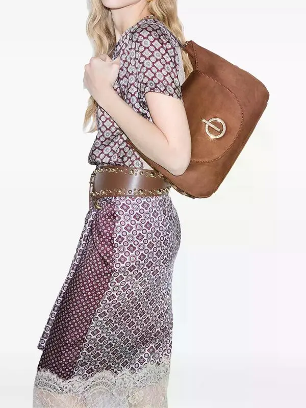 Liu Jo Stud-embellished Twist-lock Shoulder Bag - Brown