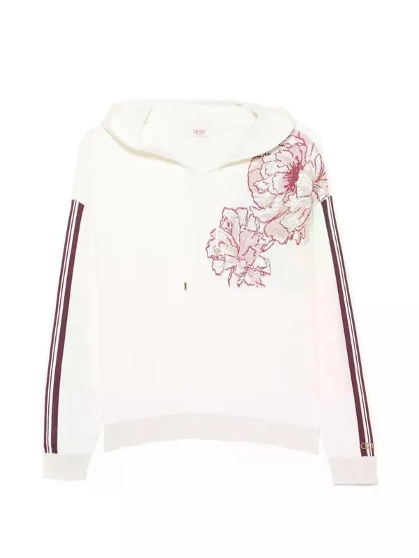 Liu Jo Floral Intarsia Side-stripe Hoodie